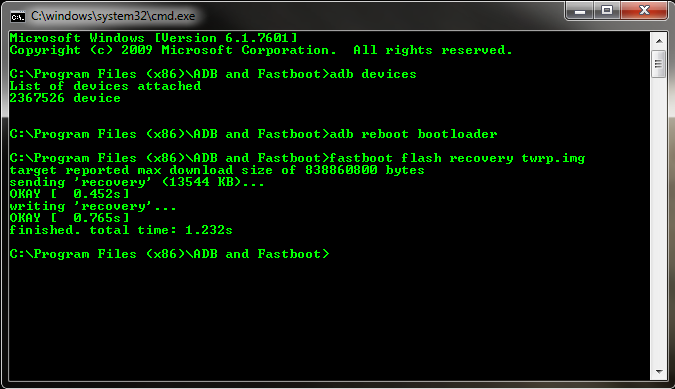 CMD method - Flashing TWRP on non-Samsung devices